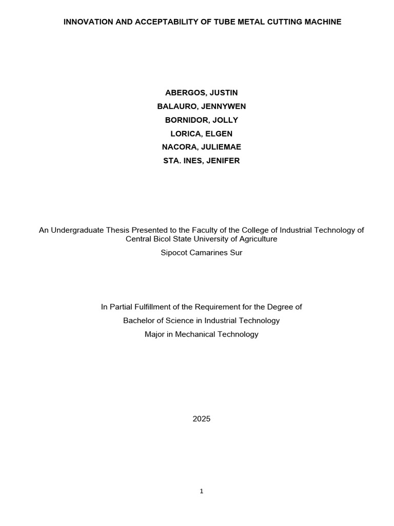 Thesis Final | PDF | Statistics | Innovation