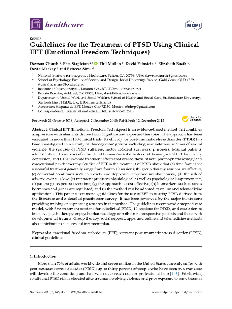 Guidelines For The Treatment of PTSD Usi | PDF | Complex Post Traumatic ...
