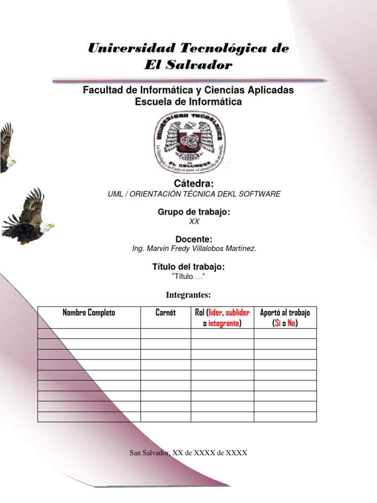 Formato de Carátula | PDF