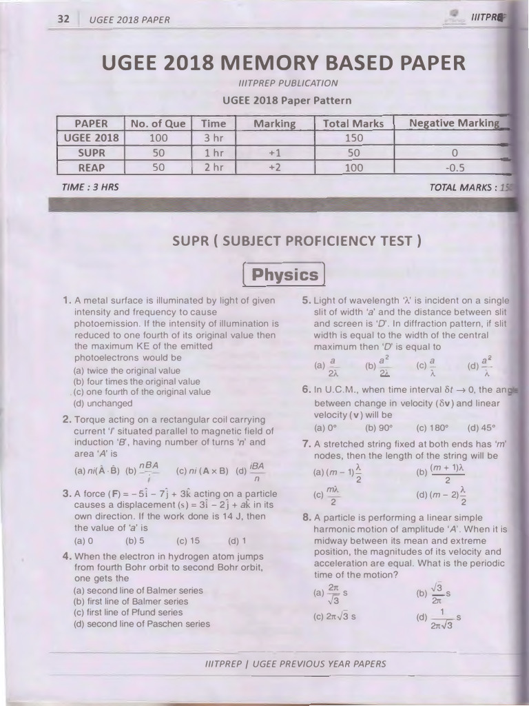 Ugee 2018 Official Question Paper | PDF | Bipolar Junction Transistor ...