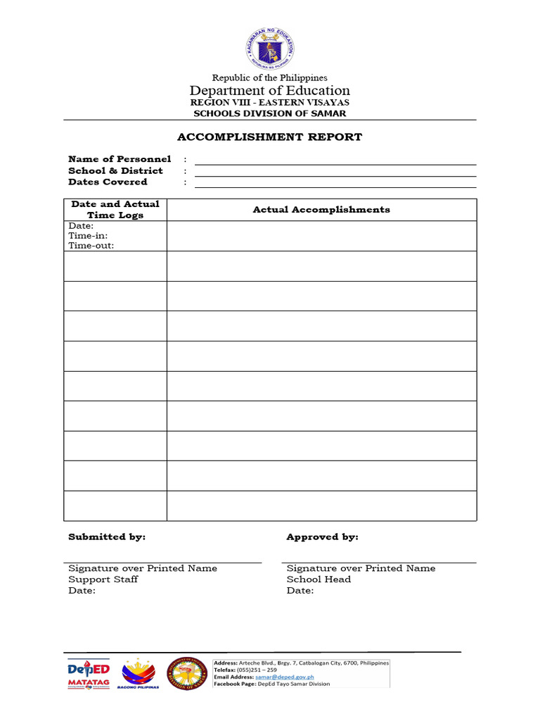 Accomplishment-Report-for-COS-template | PDF