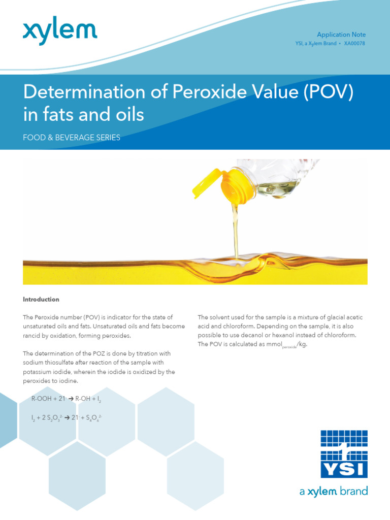 Xa00078 Determination of Peroxide Application Note | PDF | Titration ...