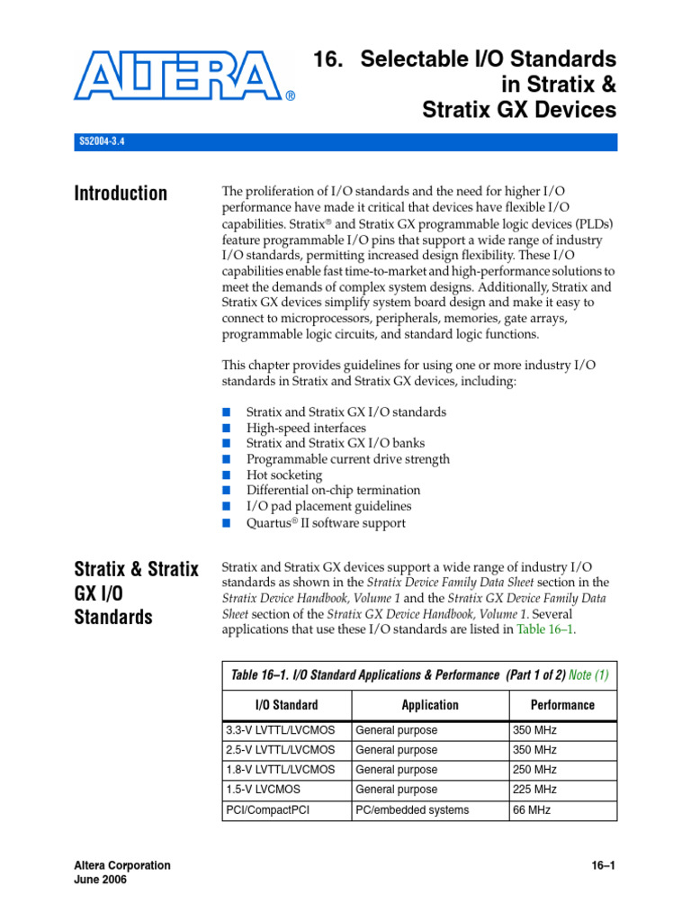 Selectable IO Standards in Stratix & Stratix GX Devices | PDF | Ethernet | Computer Network