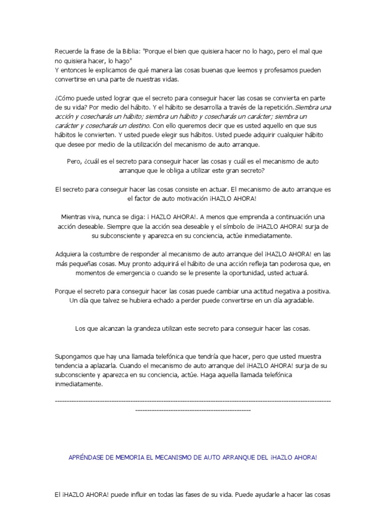 Hazlo Ahora | PDF | Motivación | Motivacional