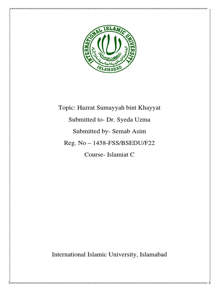 Sumayyah bint Khayyat: First Martyr of Islam | PDF | Muhammad ...