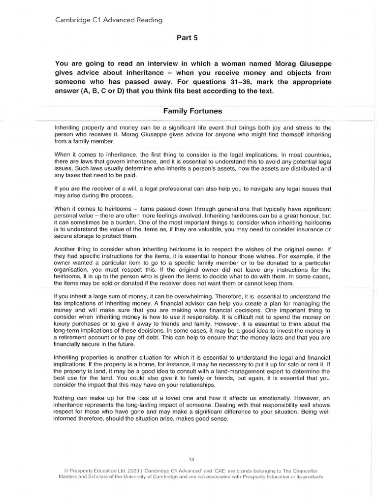 Reading C1 - Test 2 | PDF