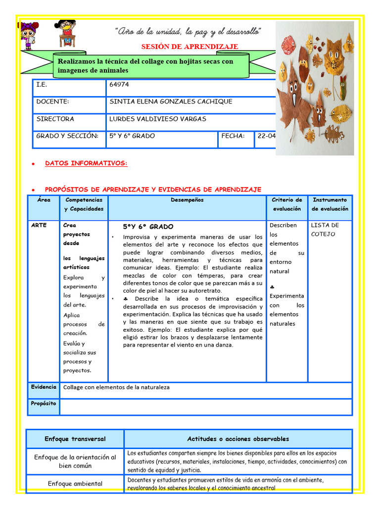 Collage de Animales con Hojas Secas | PDF | Aprendizaje | Evaluación