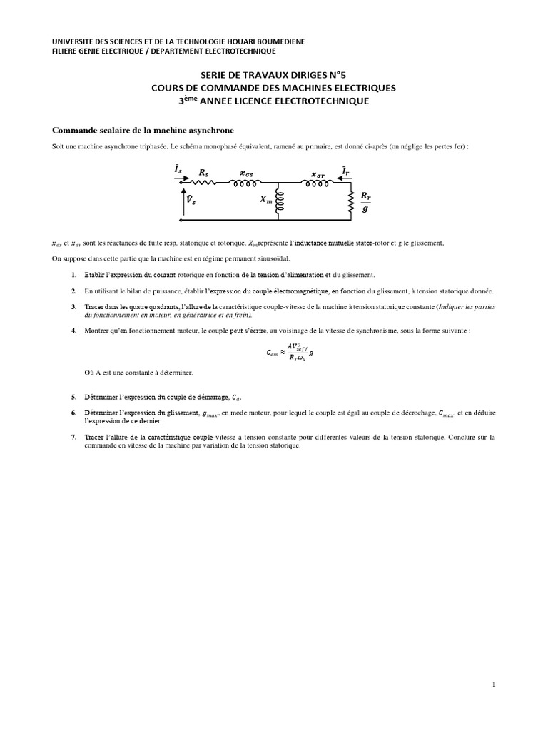 Commande scalaire des machines asynchrones | PDF | Composants ...