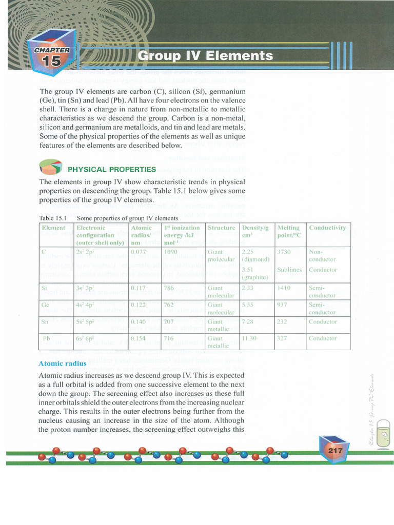 Group IV Elements: Properties and Trends | PDF | Chemical Bond | Hydroxide