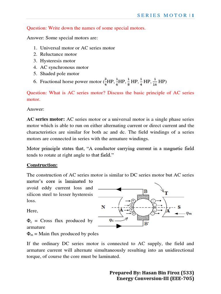 Series Motor (Complete) | PDF | Electric Motor | Machines