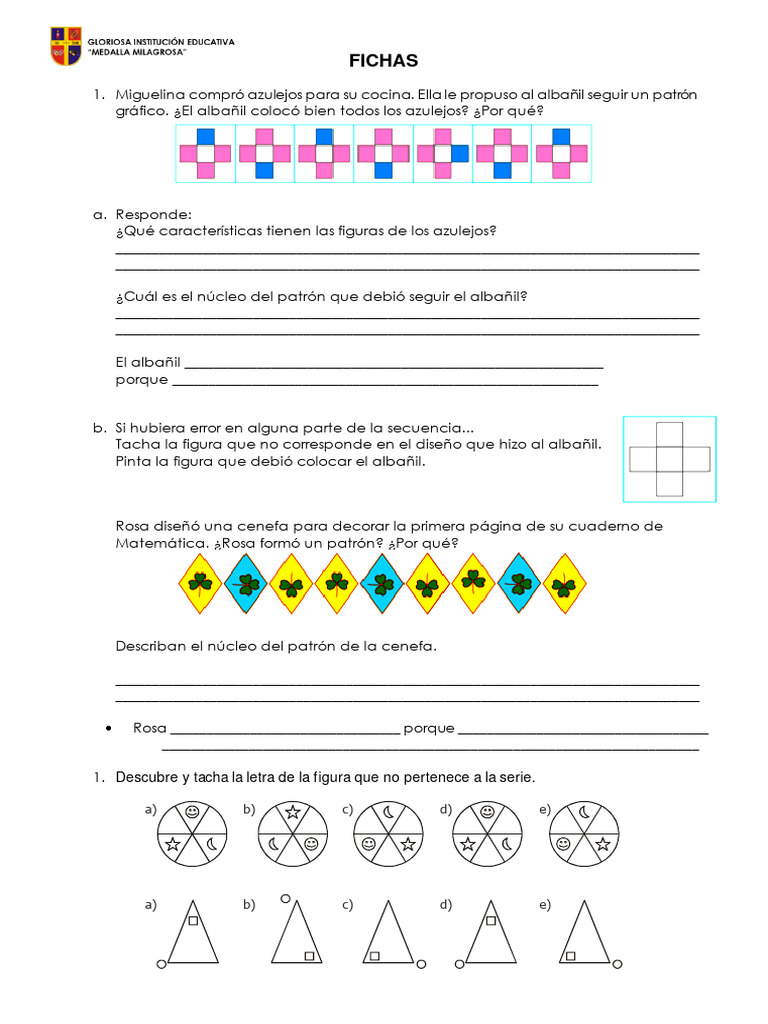 Ficha Conocemos Los Patrones Numericos | PDF