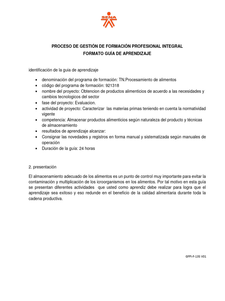 Guia - de - Aprendizaje Consignar - Almacenar | PDF | Alimentos ...