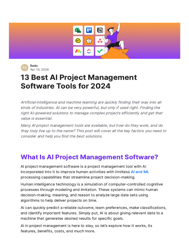 13 Best AI-Based Project Management Software Tools For 2024 - Ayanza ...