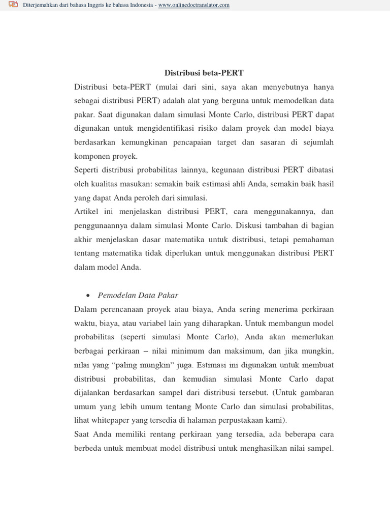 The beta-PERT Distribution.en.id | PDF