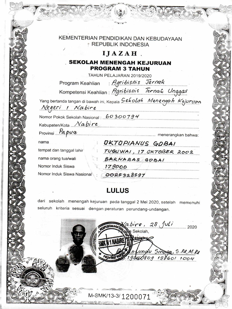 1 ijazah sma | PDF