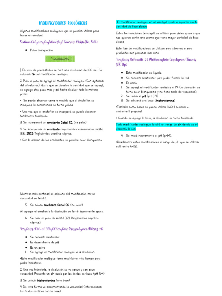 Modificadores Reológicos | PDF | Compuestos químicos | Química Física