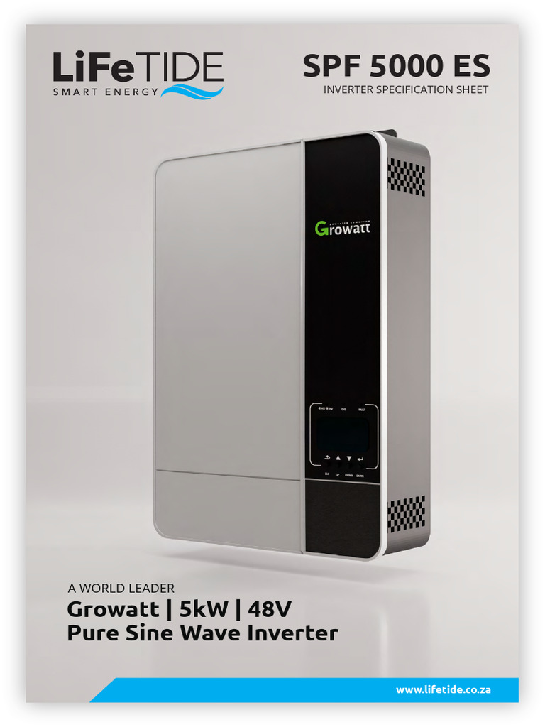 Growatt SPF 5000 ES Data Sheet | PDF | Power Inverter | Computer ...