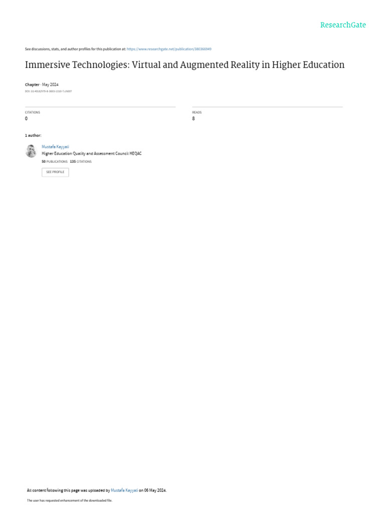 Immersive Technologies - Virtual and Augmented Reality in Higher ...