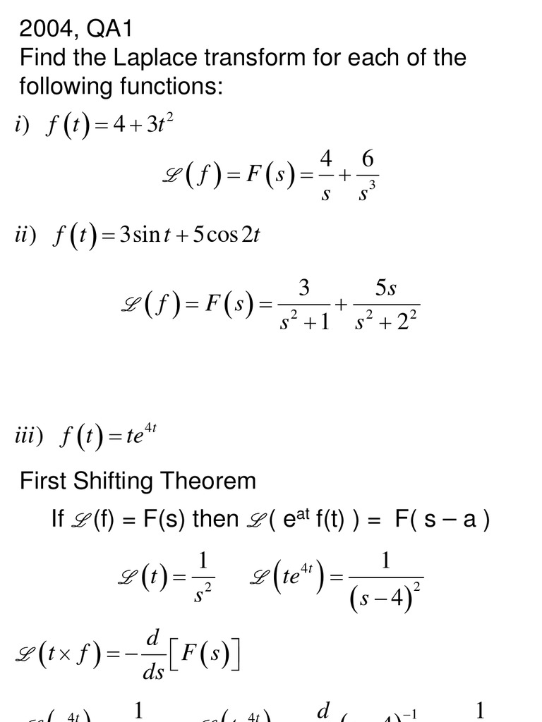 Laplace Transform Differential Equations | PDF