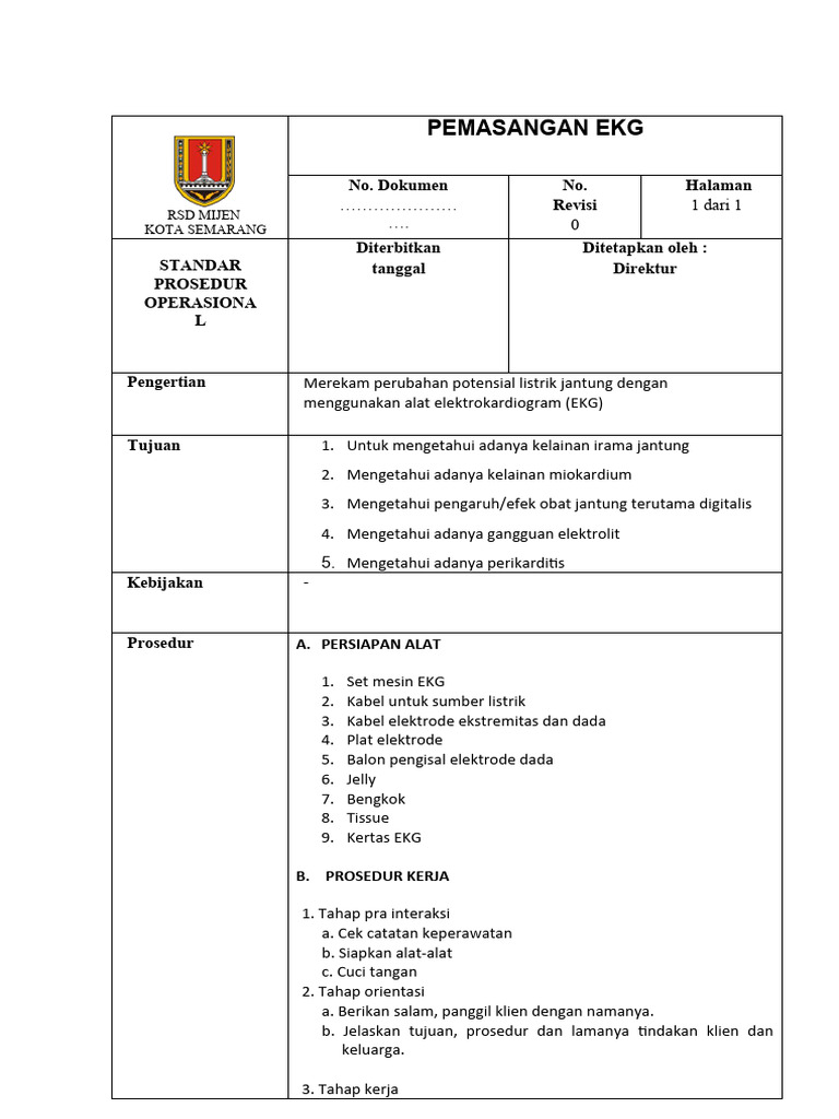 Spo Pemasangan Ekg | PDF | Kesehatan Holistik