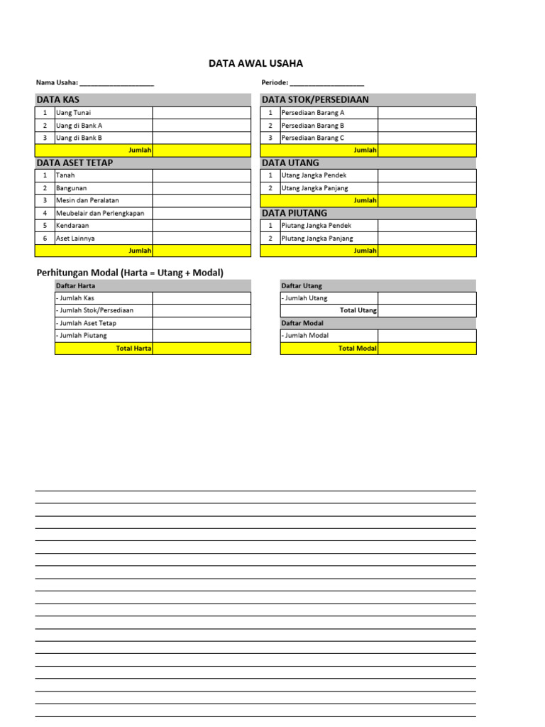 Lembar Latihan Menghitung Modal Usaha UMKM | PDF | Pengelolaan Keuangan & Uang