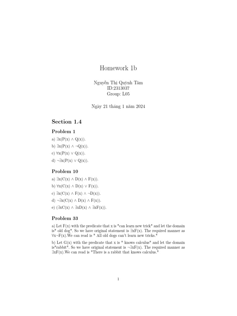 Simple Math Homework Template 1 | PDF | Logic | Mathematical Logic