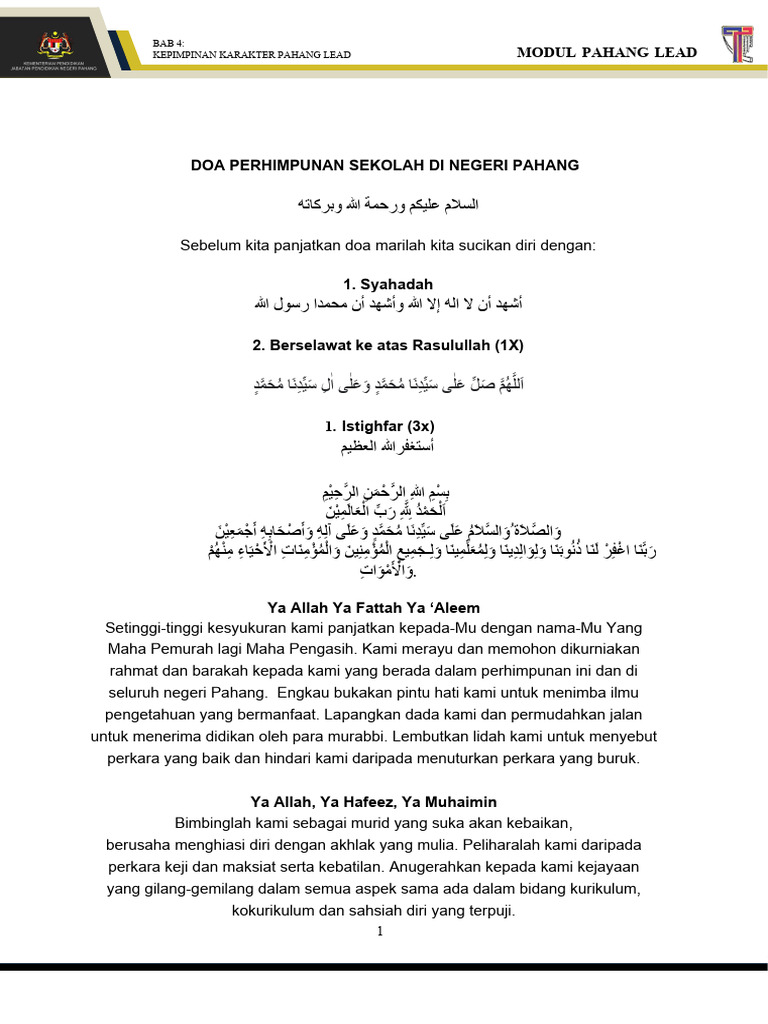 Doa Perhimpunan 2024 | PDF