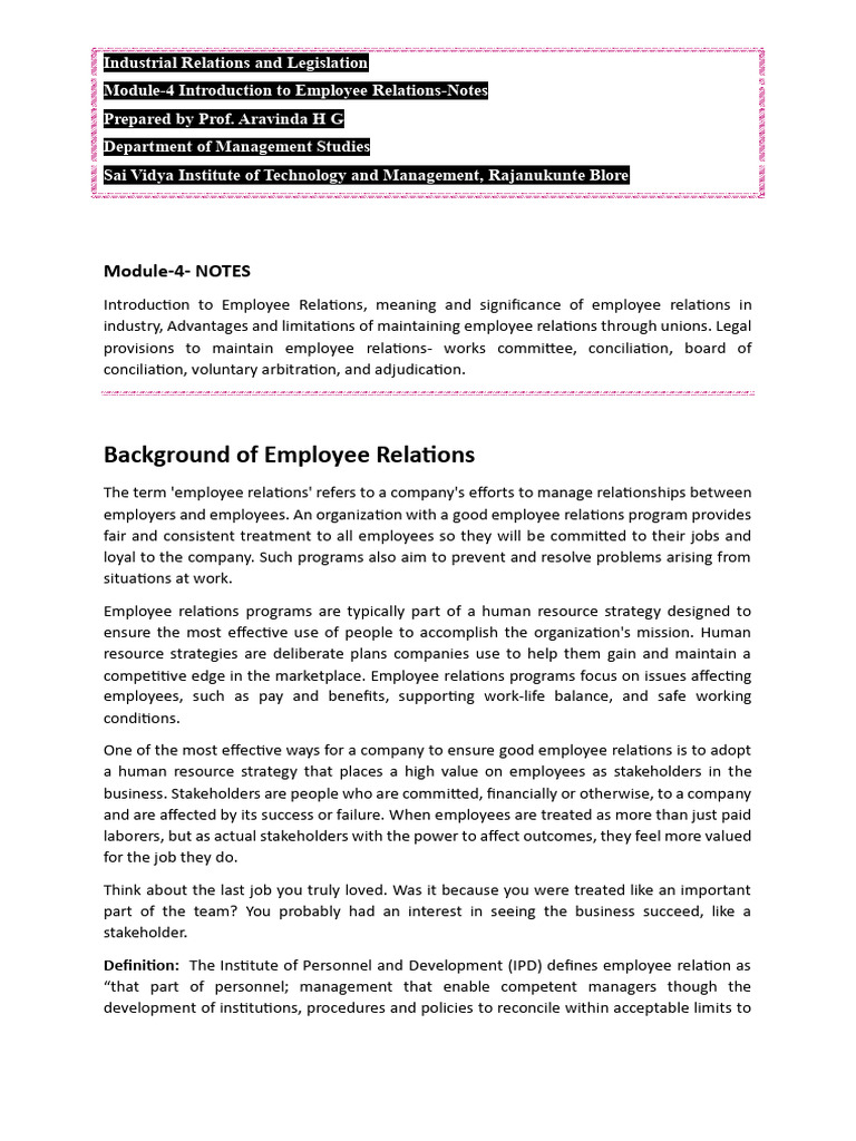 IR-Employee Relations | PDF | Employment | Collective Bargaining