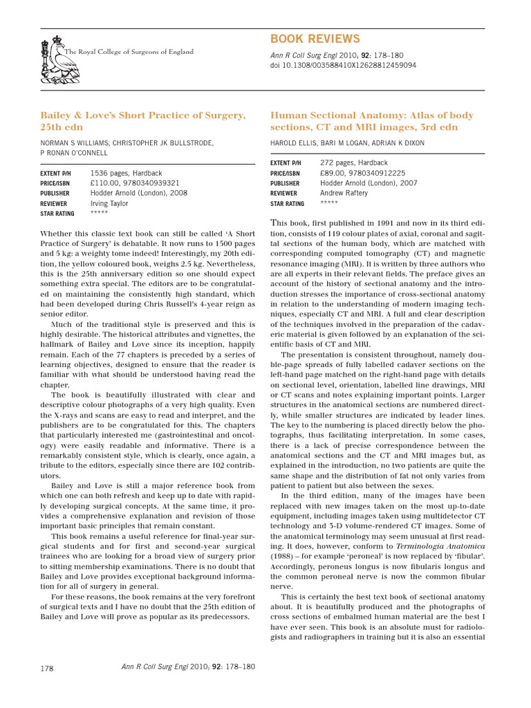 Williams Et Al 2015 Bailey Love S Short Practice of Surgery 25th Edn ...
