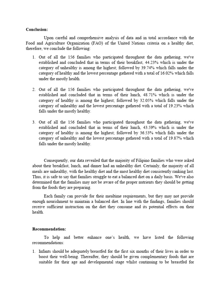 Conclusion | PDF | Foods | Healthy Diet
