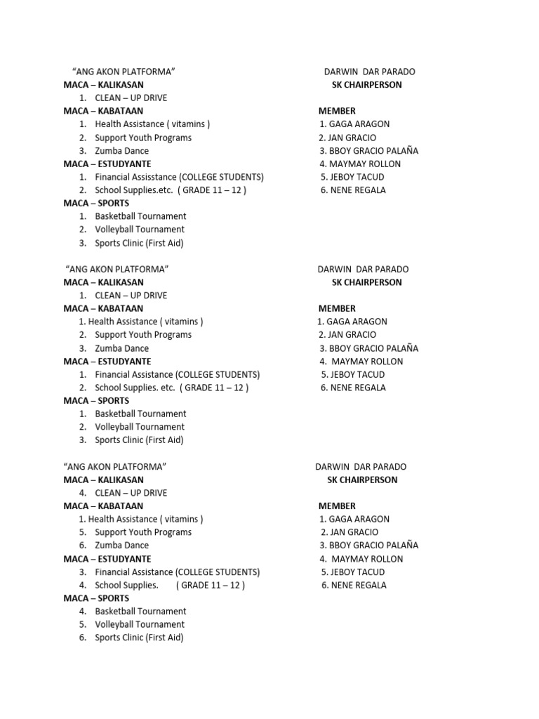 Ang Akon Platforma | PDF