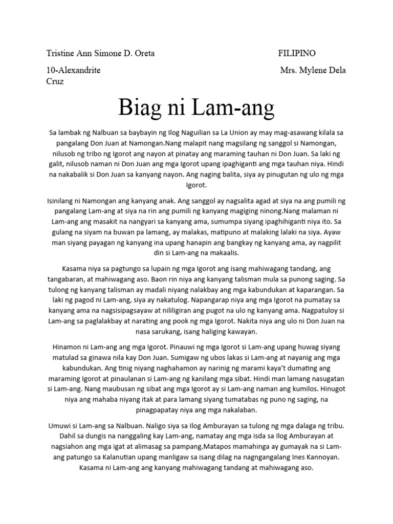 Biag Ni Lam Ang | PDF