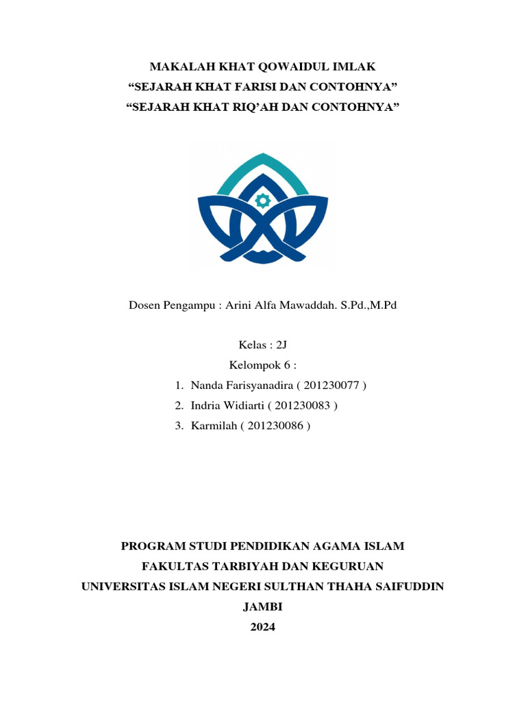 Sejarah dan Contoh Khat Farisi & Riq'ah | PDF