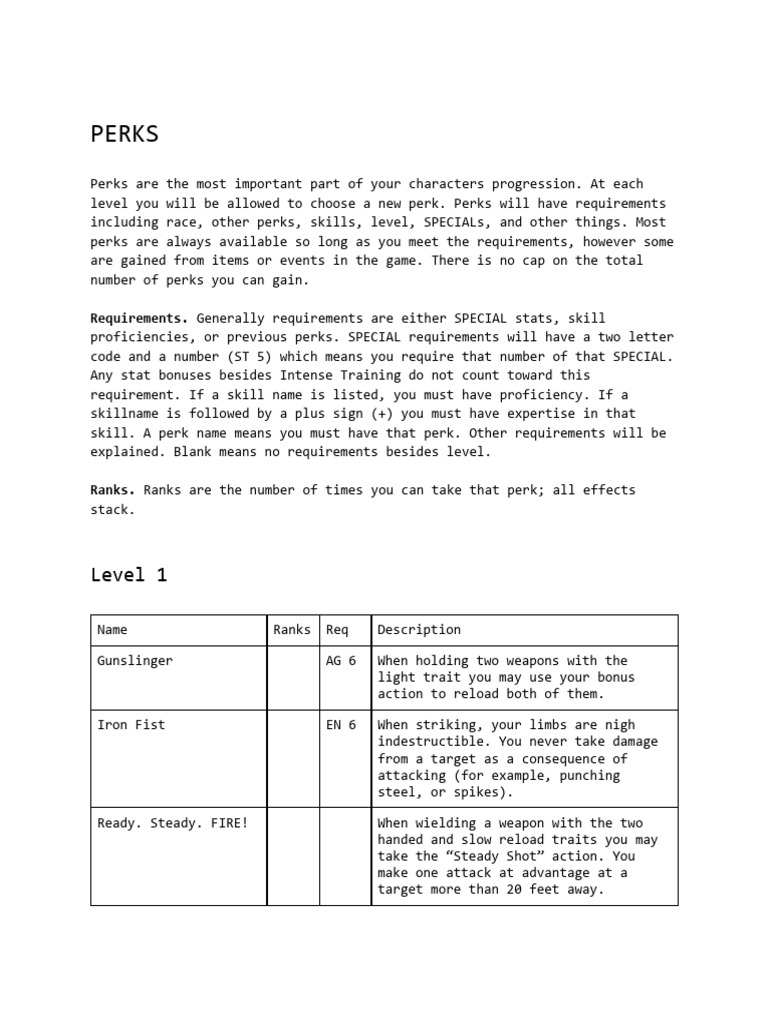 04 Perks | PDF