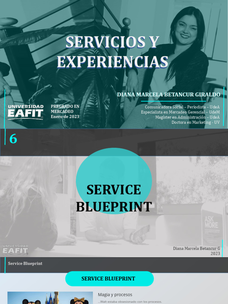Presentación Servicios y Experiencias EAFIT Service Blueprint | PDF | Marketing | Cliente
