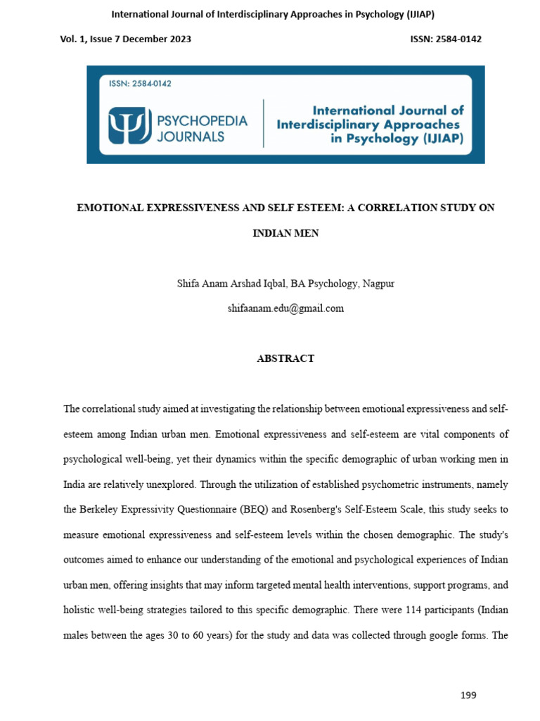 BEQ Shifa Research Paper | PDF | Self Esteem | Psychology