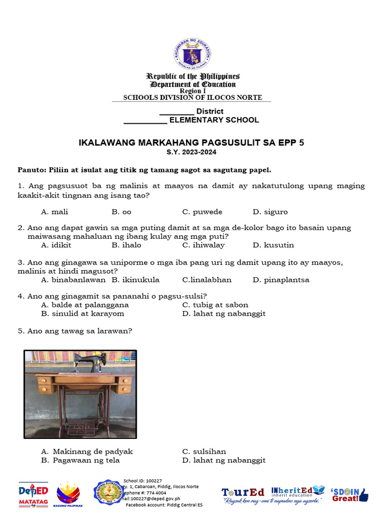 Epp 5 H.E. PT q2 Sdoin Tos | PDF