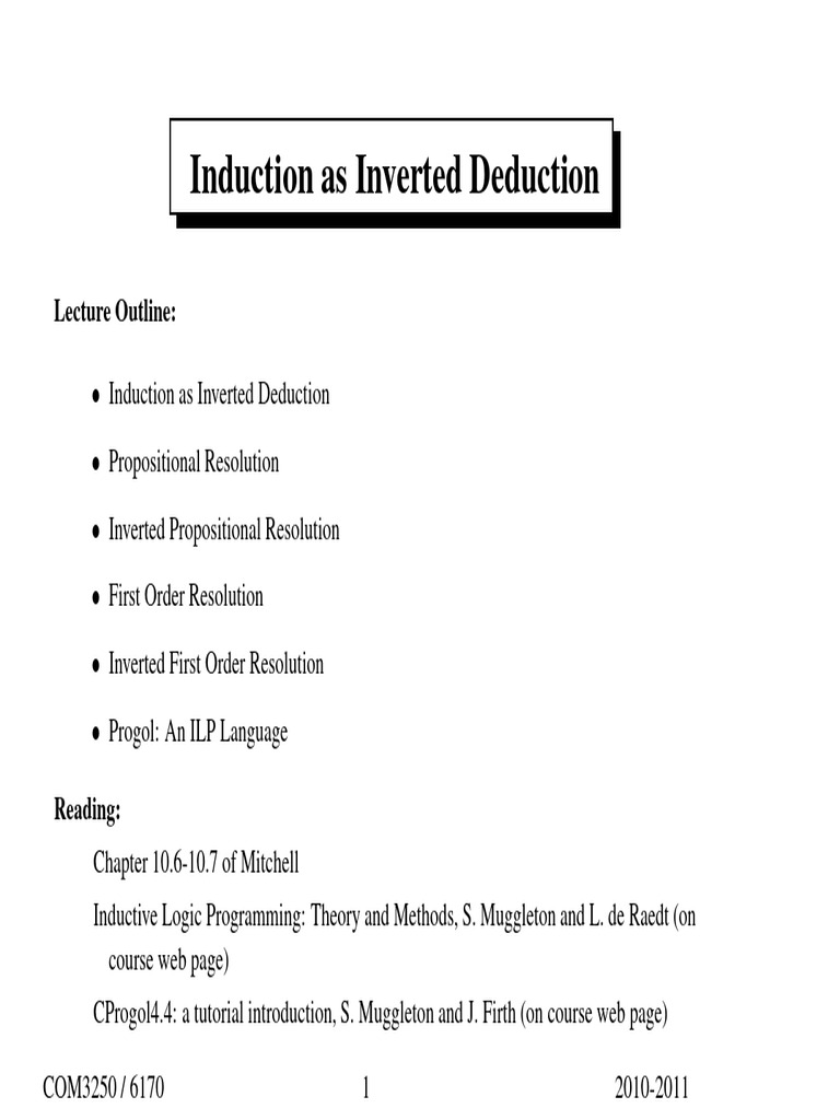 Lecture 161 | PDF | Inductive Reasoning | Logic
