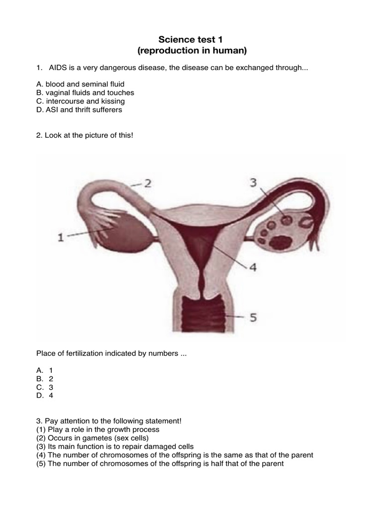 Reproduction Test | Download Free PDF | Mammal Reproductive System | Sex