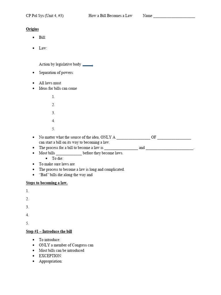 How a Bill Becomes a Law Process | PDF | Committee | Bill (Law)