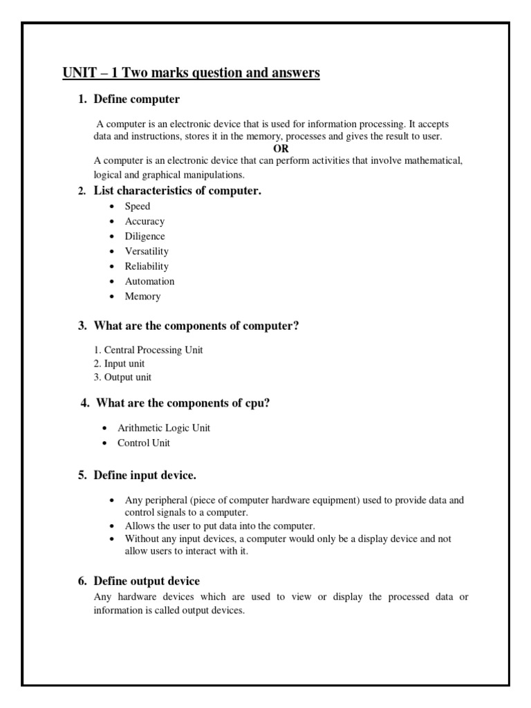 Two Marks Question and Answers | PDF | Programming | Computer Program