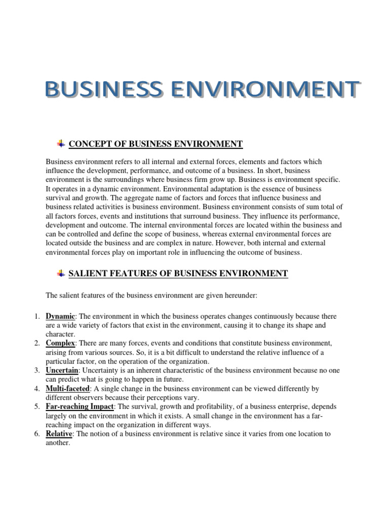Concept of Business Environment | PDF | Android (Operating System ...