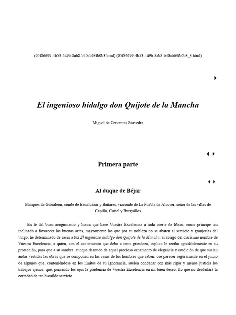 El Ingenioso Hidalgo Don Quijote de La Mancha | Biblioteca Virtual ...