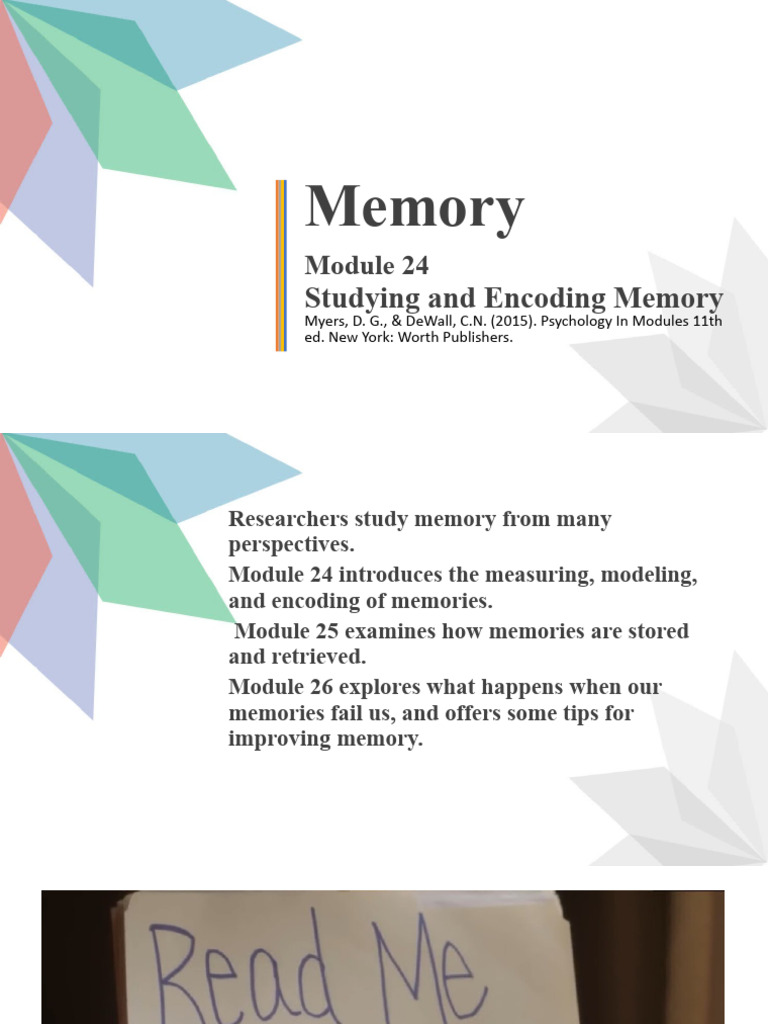 Module 24 - Studying and Encoding Memories | Download Free PDF | Memory ...