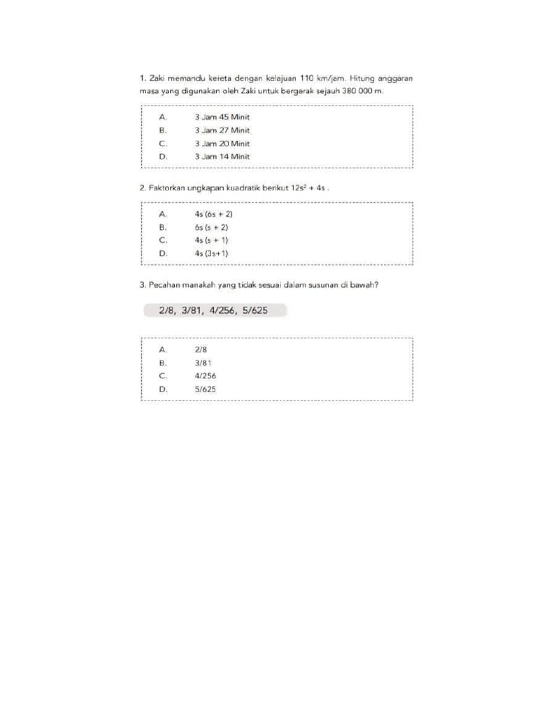 Soalan Math | PDF