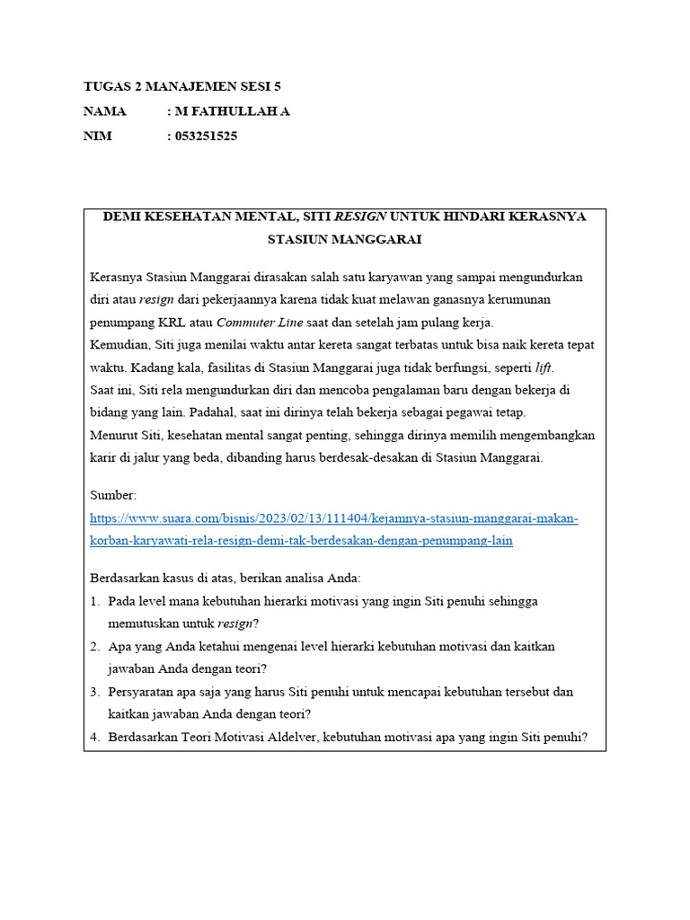 Tugas 2 Manajemen Sesi 5 | PDF