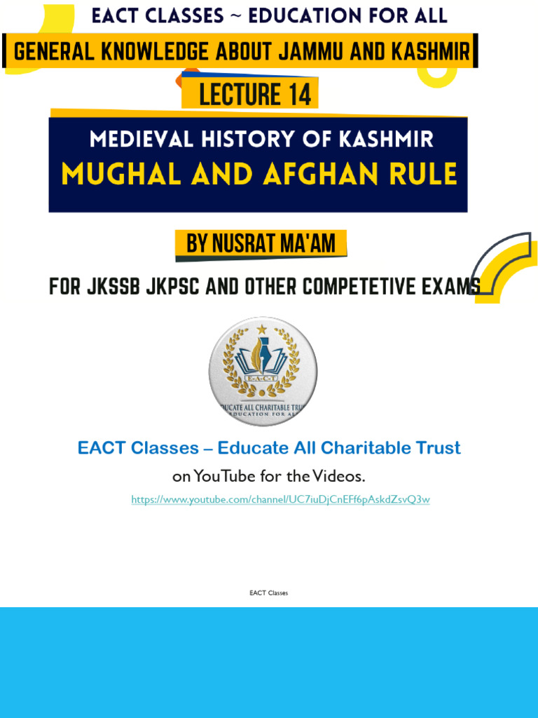 Lec 14 - Mughal and Afghan Rule | PDF | Mughal Empire | Kashmir