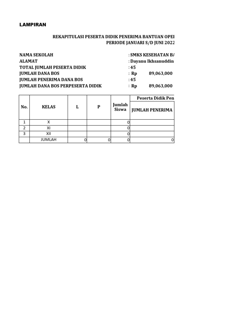 Format Pendataan | PDF