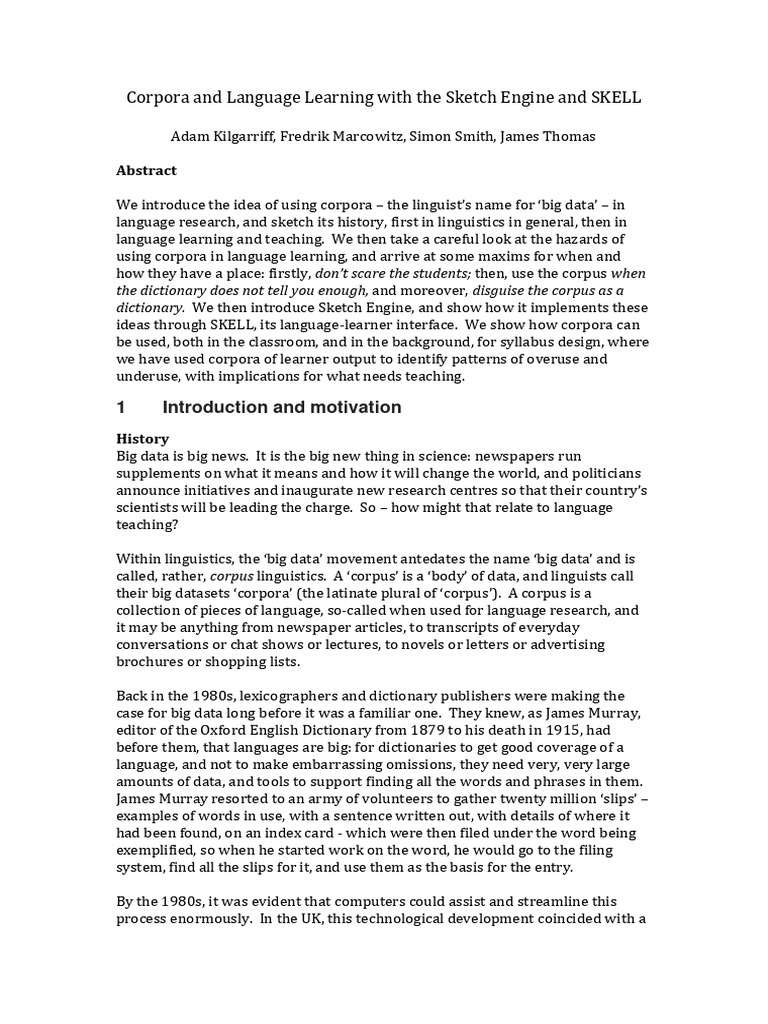 2015 Sketch Engine Pdf Linguistics
