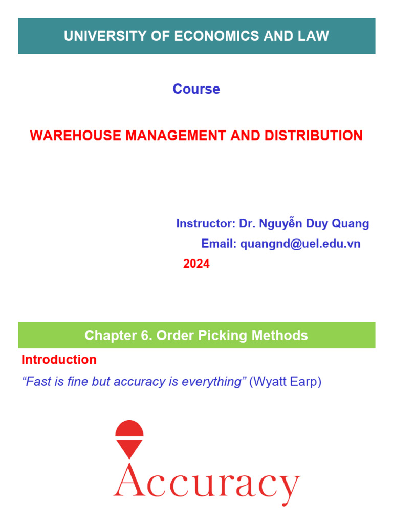 Chapter 6. Order Picking Methods | PDF | Radio Frequency Identification | Barcode
